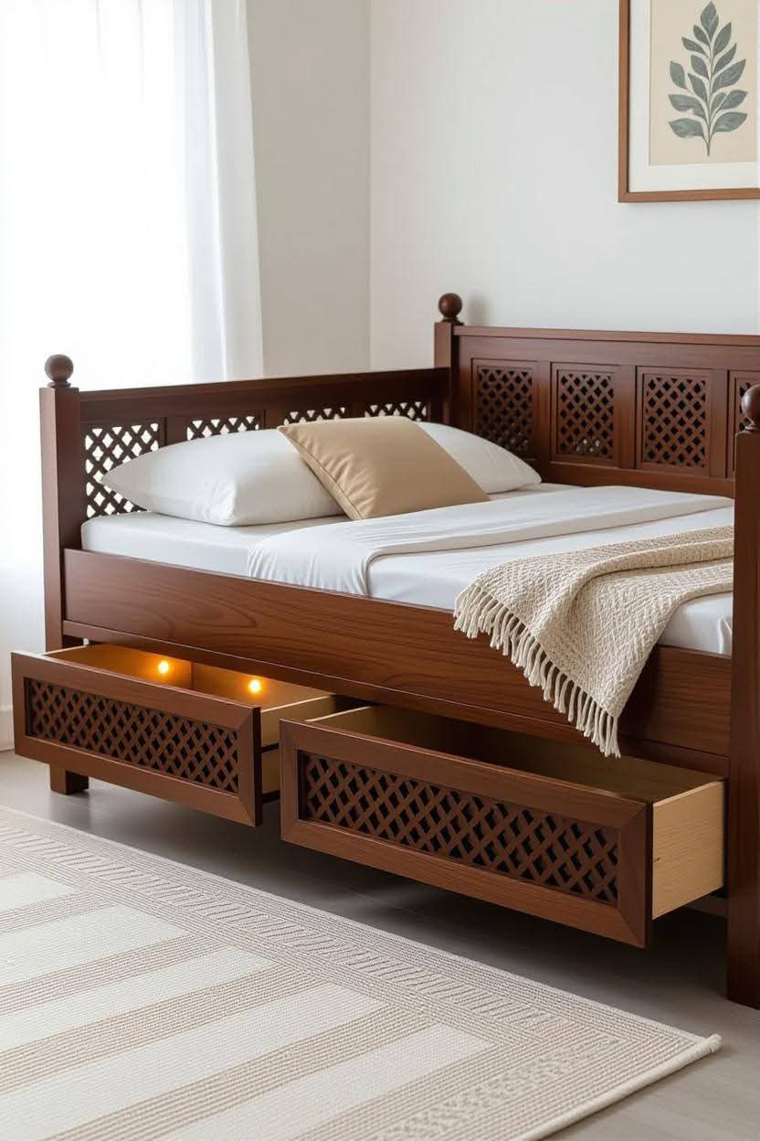 Wooden Drawer Bed Designs - Safelead Stores